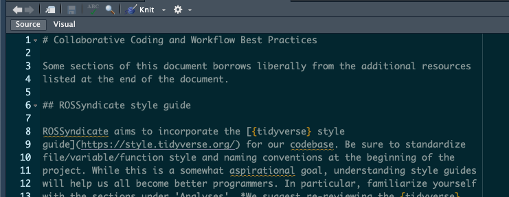 Section 4 Collaborative Coding and Workflow Best Practices | ROSSyndicate Project and Workflow ...